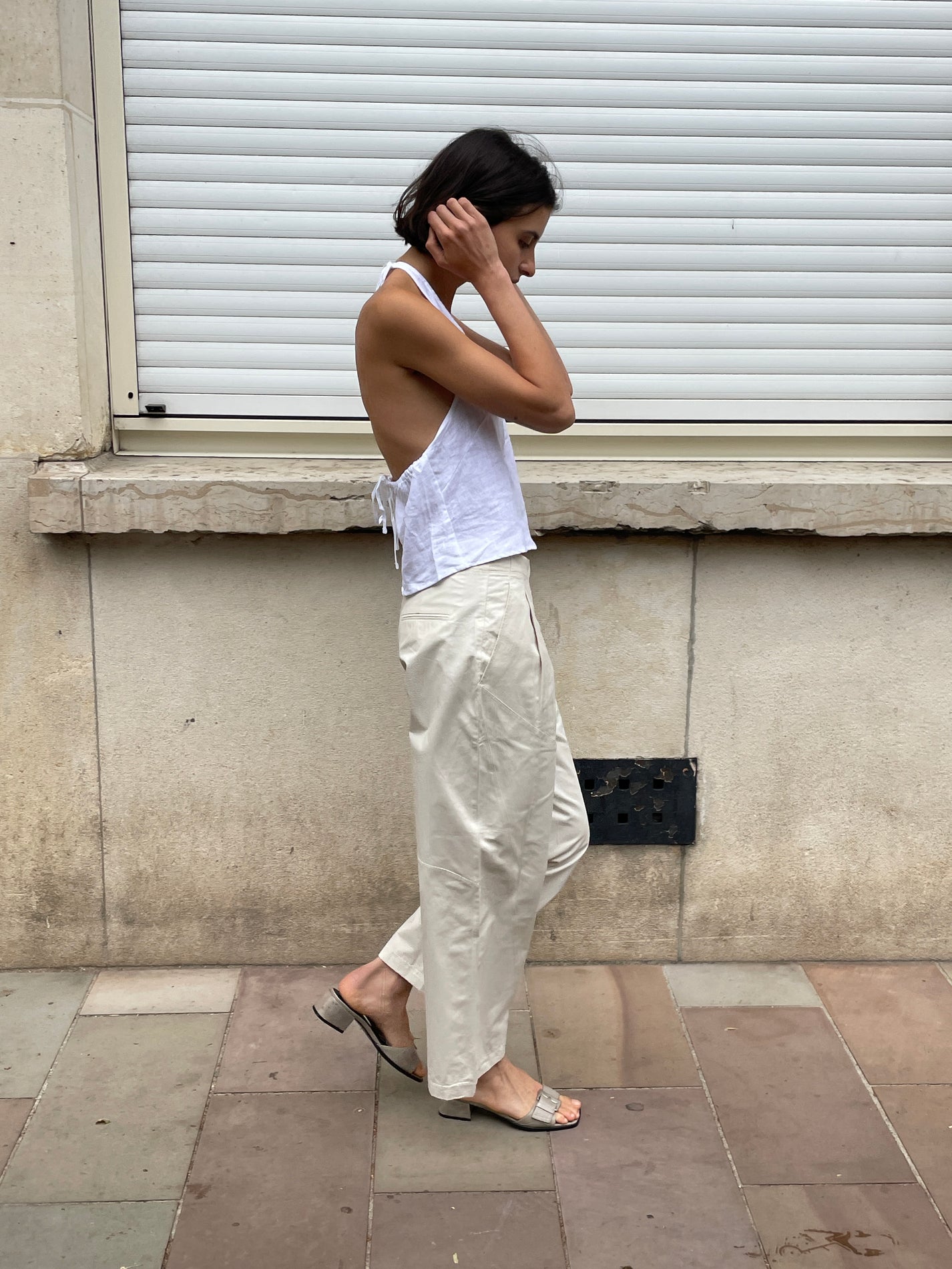 Linen Halter Top - White – Deiji Studios