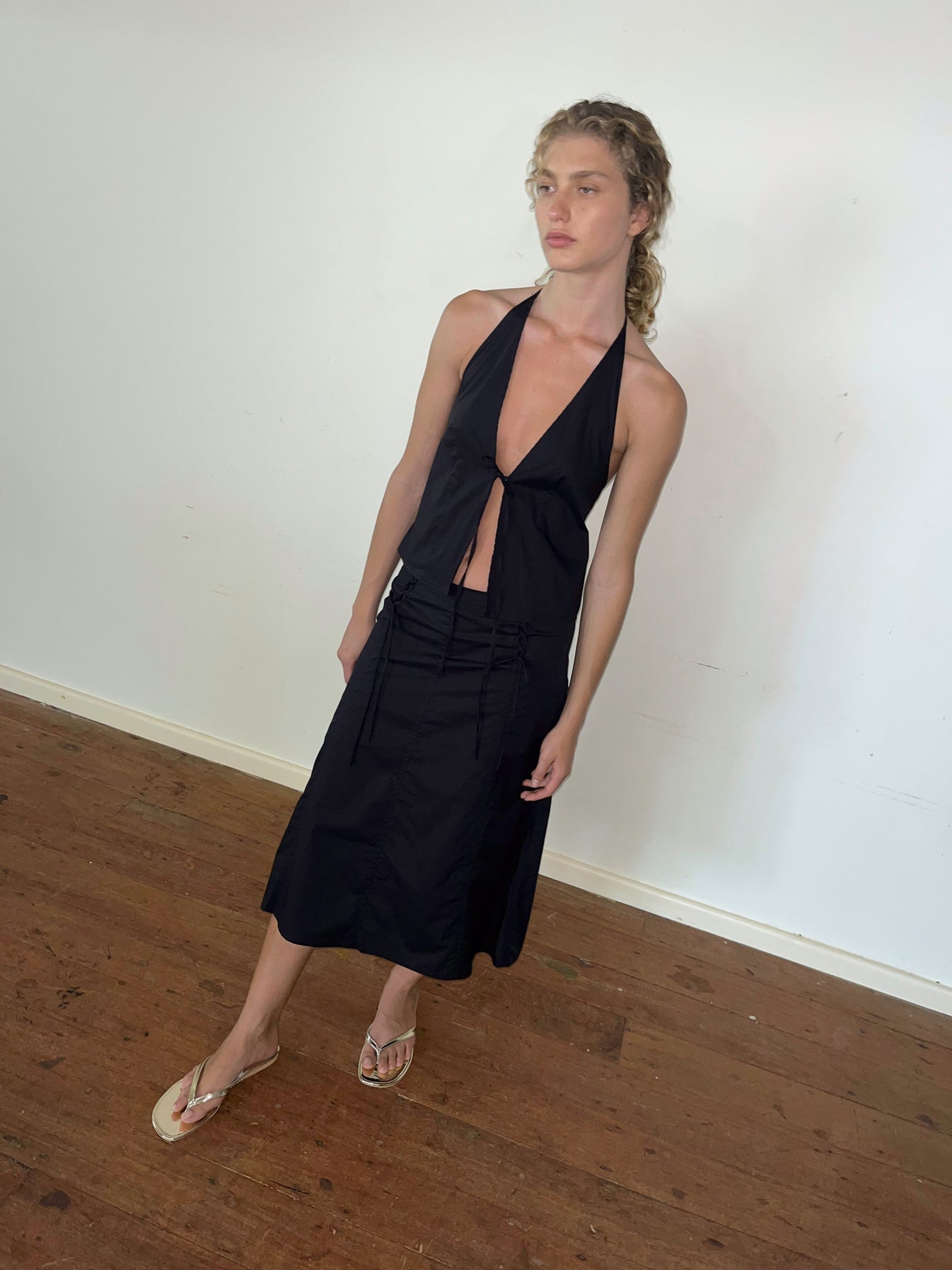 Open Halter Top - Black – Deiji Studios