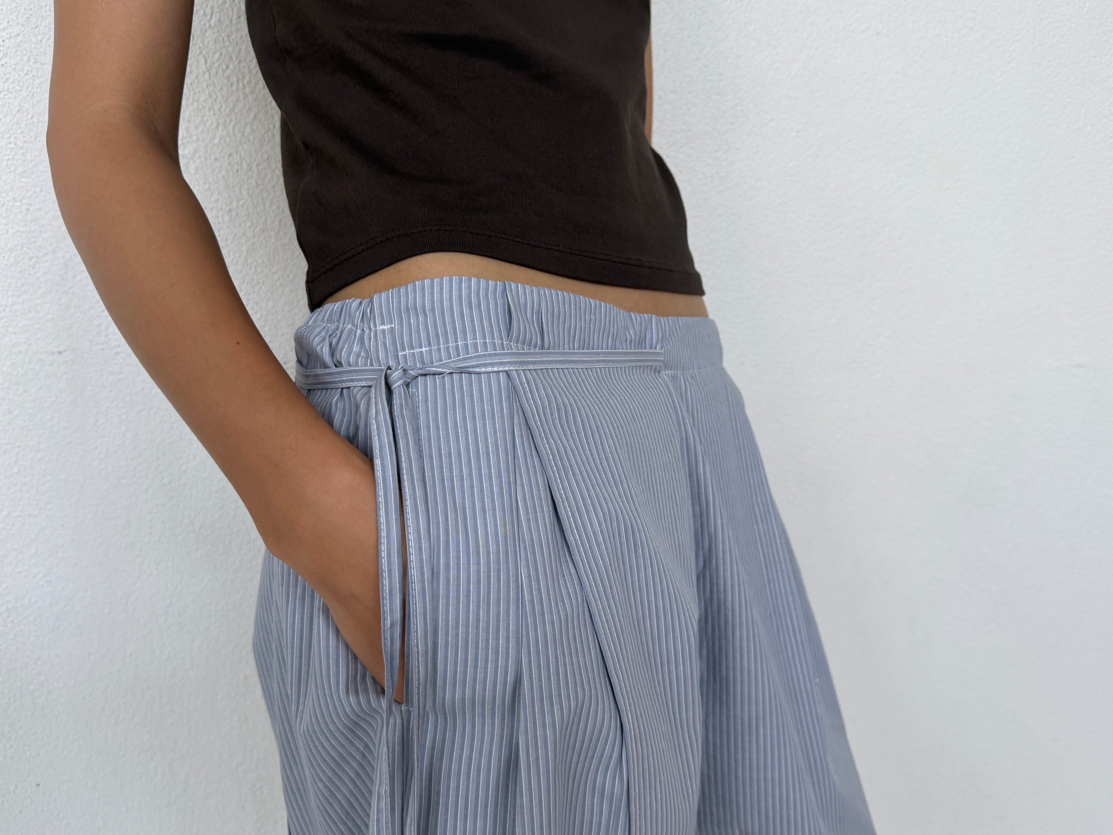 Double Layer Pant - Sky Stripe